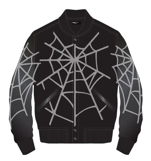 ROKU STUDIO MEN RHINESTONE WEB VARSITY JACKET – D2ICHI - Official Store ...